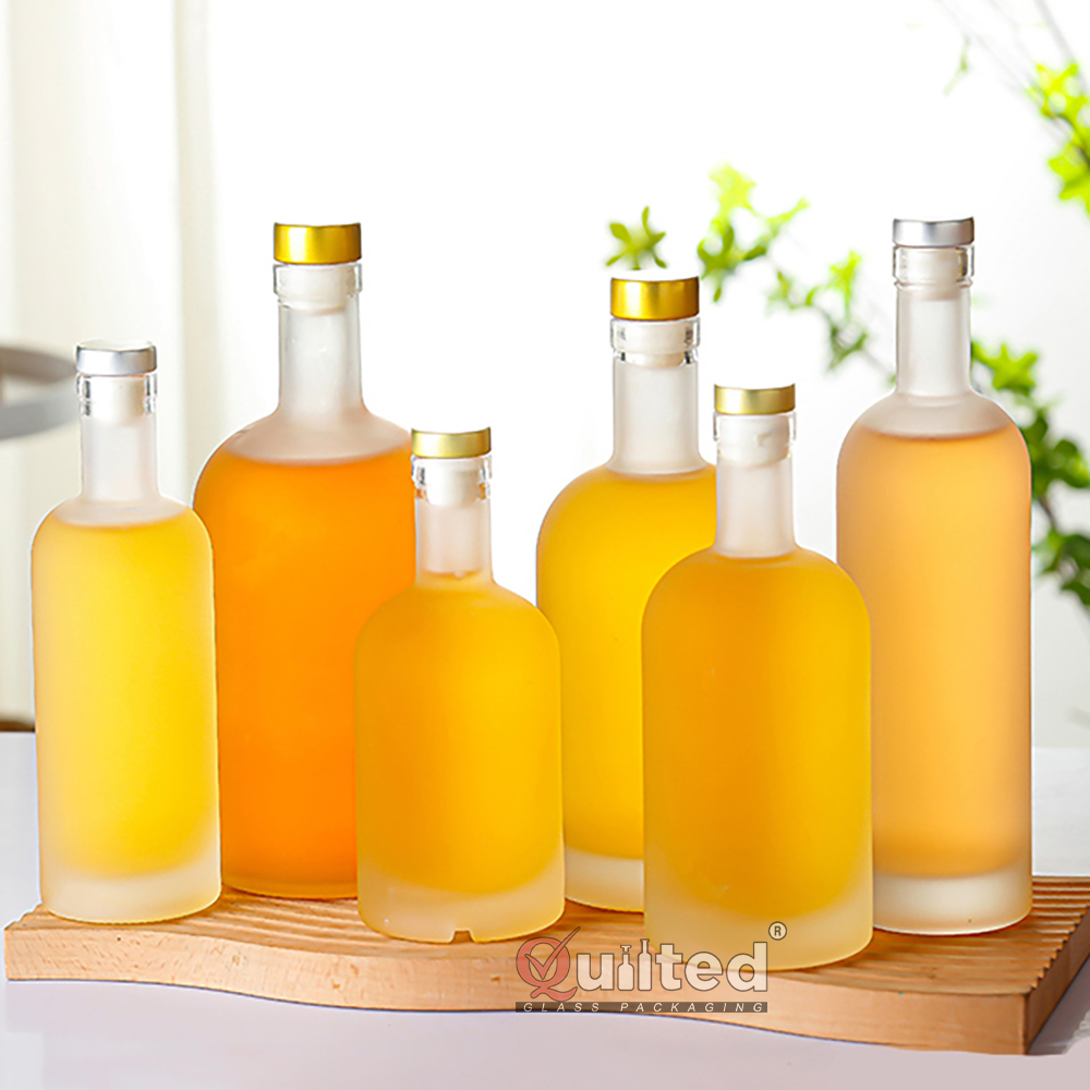 Production and characteristics of frosted glass spirite bottles