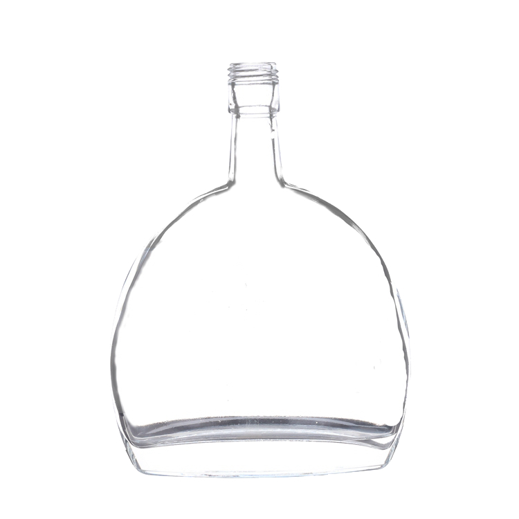 China 500ml Flat Round Shape Brandy Glass Bottles Manufacturer and ...