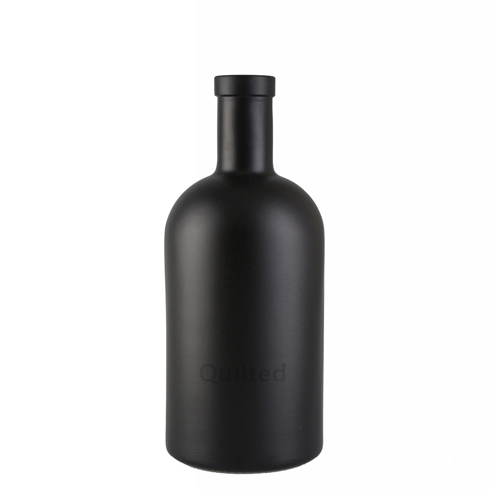 China 750 ml matte black liquor glass bottle with cork Manufacturer and ...
